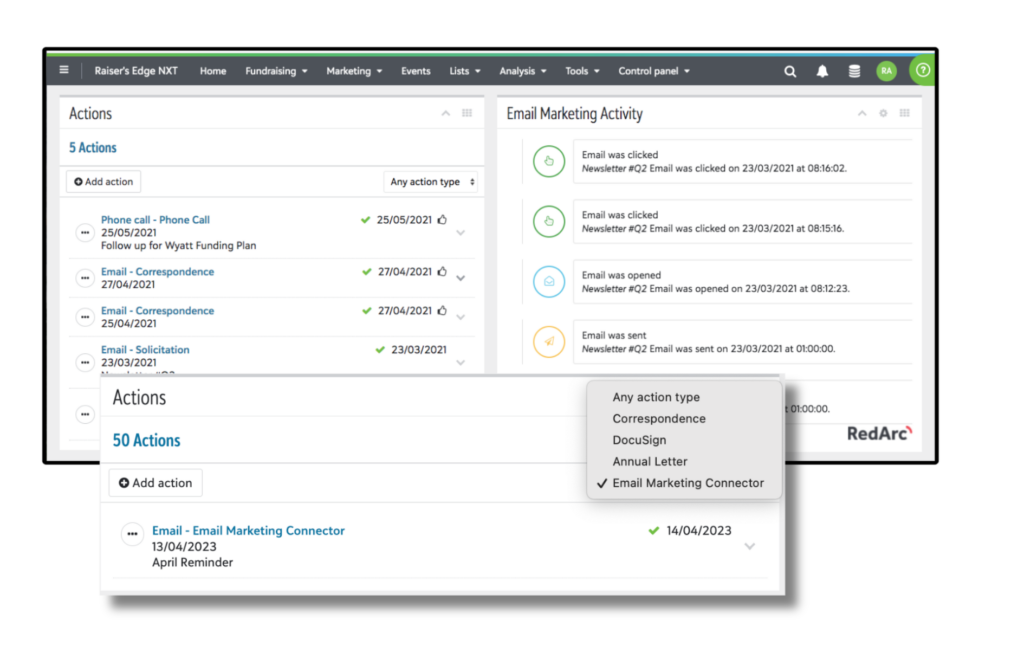 Email Marketing Connector for Raiser's Edge NXT | Red Arc